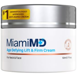 miamimd age-defying lift & firm cream - anti aging and skin firming for all types paraben free, fragrance free cruelty free bha free 50 ml (1.7oz)