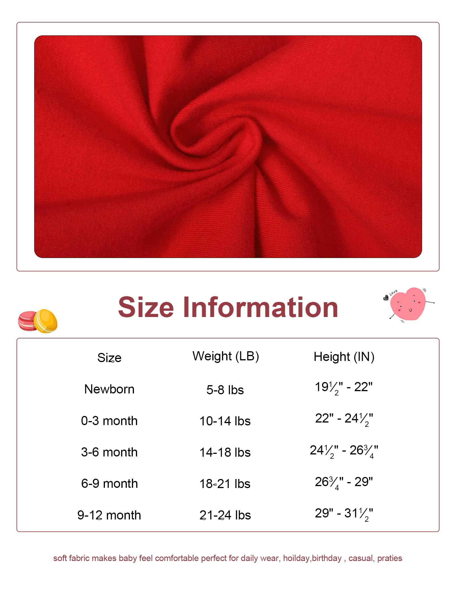 WIQI My First Valentine's Day Outfit Infant Baby Boy Spring Clothes Long Sleeve Romper and Love Heart Pants For 9-12 Months Baby Boys