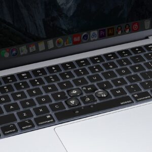 MOSISO Keyboard Cover Skin Compatible with MacBook Air 15 M3 A3114 M2 A2941/Air 13.6 M3 A3113 M2 A2681/Pro 14/16 inch M4 M3 M2 M1, Black