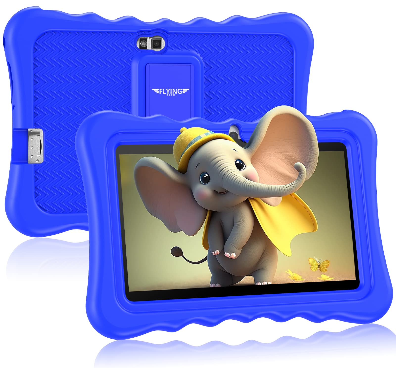 FLYINGTECH Kids Tablet 7 inch Android Tablet for Kids WiFi Dual Camera, Toddler Tablet With 2GB RAM + 32GB ROM Memory, 1024*600 Screen Parental Control Google Playstore with Blue Protective Case 2023