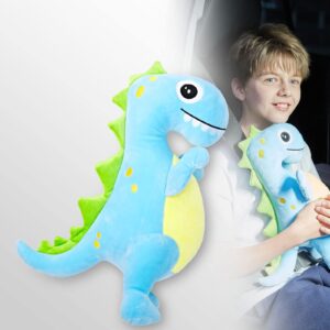 Gaudiutitia Car Pillow for Kids Stuffed Dinosaur Plush Vehicle Shoulder Pads Seat Belt Pillow Seatbelt Pillow for Boys and Girls Headrest Animal Travel Pillow Automobile Interior Accessories