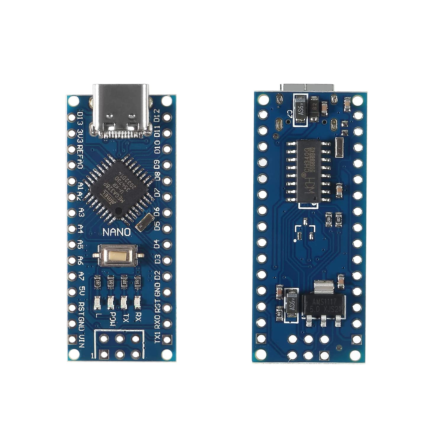 HiLetgo 3pcs Nano 3.0 ATmega328P Type-C USB CH340 Controller Board Compatible to Arduino Nano CH340 USB Driver Nano V3.0 ATmega328