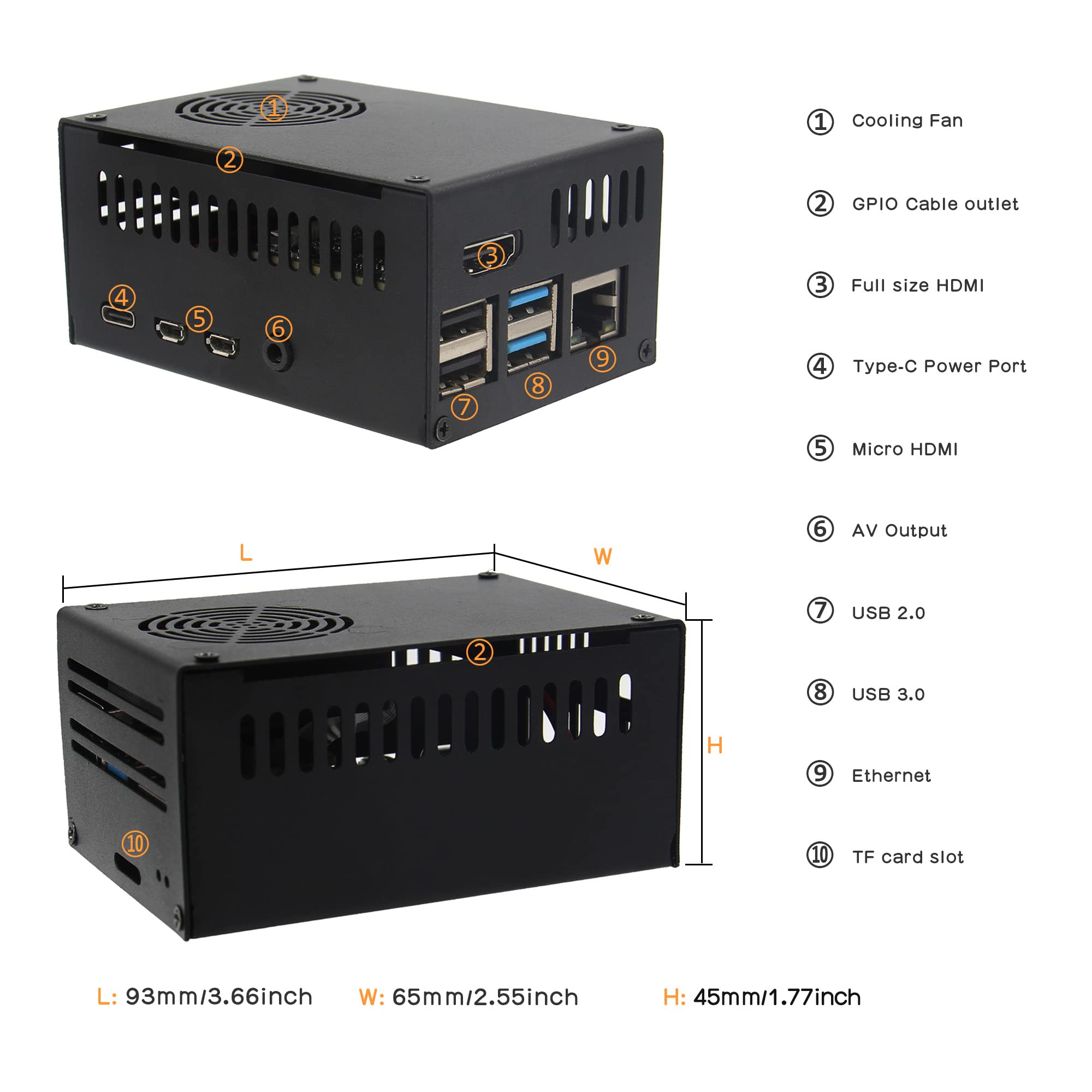 Geekworm X630 V1.5 Hdmi to CSI-2 Module+X630-C1 Metal Case for Raspberry Pi 4, Hdmi Input Bridge TC358743 Supports up to 1080p/25Fps