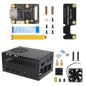 geekworm x630 v1.5 hdmi to csi-2 module+x630-c1 metal case for raspberry pi 4, hdmi input bridge tc358743 supports up to 1080p/25fps