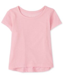 the children's place baby girls' and toddler short sleeve flutter knit shirts, gumdrop, 3t