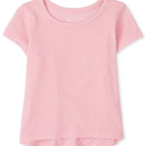 The Children's Place Baby Girls' and Toddler Short Sleeve Flutter Knit Shirts, Gumdrop, 3T