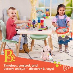 B. toys- B. baby- Sensory Baby Rattle – Baby Toy – 4 Balls & Clip – Colors, Textures & Sounds – Sounds So Squeezy- 3 Months +