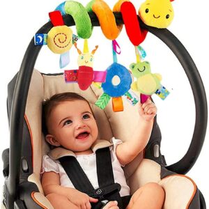 FPVERA Infant Car Seat Toys for Babies 0-6 Months: Travel Baby Toy for Rear Car Seat, Adjustable Mobile Activity Arch with Music, Sensory Hanging Toy Fits Safety Car Seats, Crib, Stroller (Colorful)