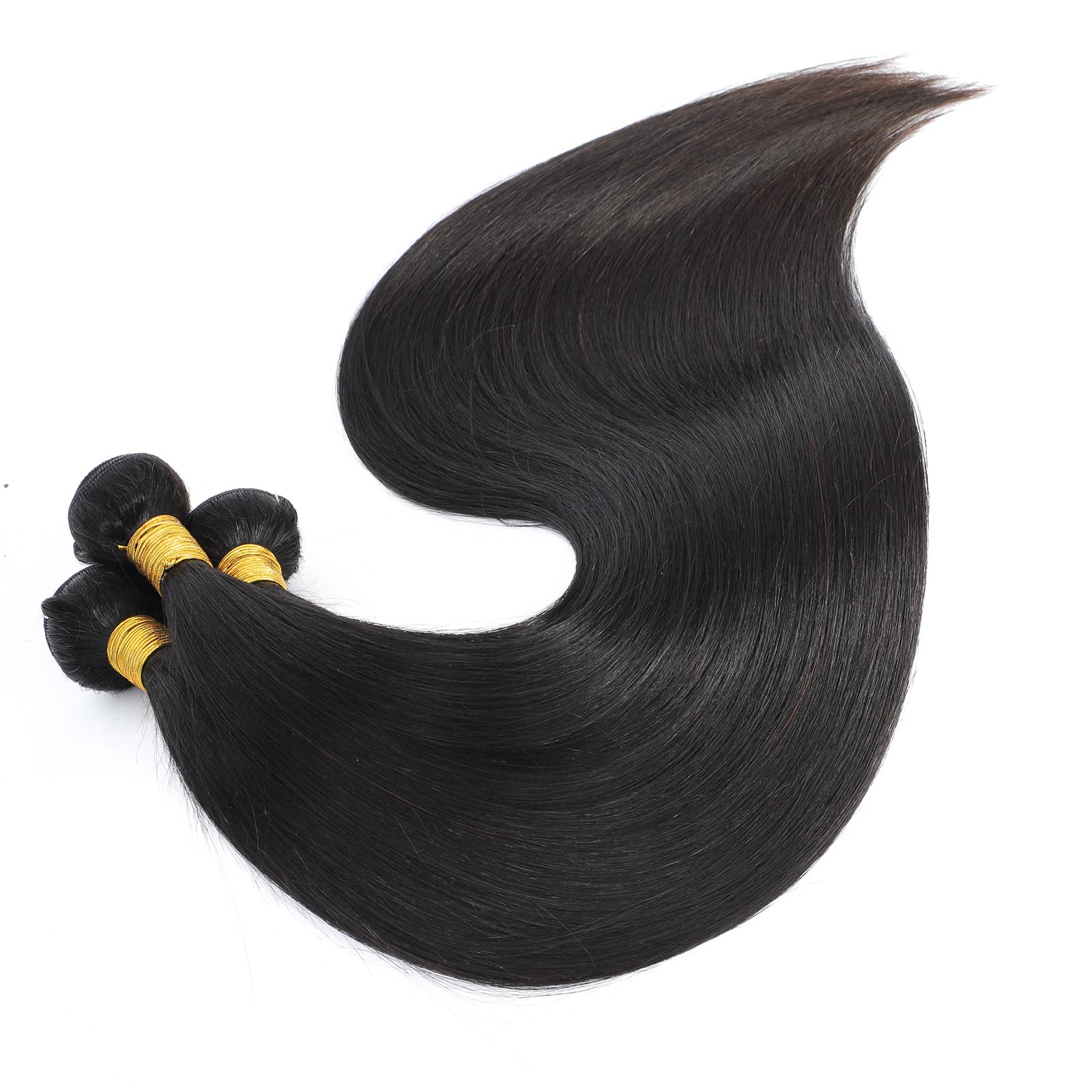 Straight Bundles 10A Brazilian Straight Human Hair Bundles 18 20 22 Inch 3 Bundles 100% Unprocessed Virgin Straight Weave Bundles Human Hair Natural Color