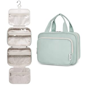 narwey hanging toiletry bag for women travel makeup bag organizer toiletries bag for travel size essentials accessories cosmetics (mint green (medium))