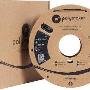 Polymaker PolySmooth PVB Filament 1.75mm Black Filament, 750g Cardboard Spool - Black PVB Filament Print Like PLA Filament 1.75, Easy Smoothable Post Process with IPA Alcohol, Work with Polysher