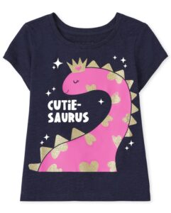 the children's place baby girls the children's place and toddler graphic t-shirt t shirt, dino, 12-18 months us