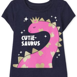 The Children's Place baby girls The Children's Place and Toddler Graphic T-shirt T Shirt, Dino, 12-18 Months US