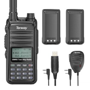 5w handheld gmrs two way radio with long range, repeater capable, noaa scanning & display sync - ideal for off-road overlanding