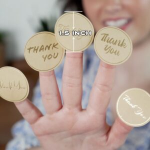 Thank You Stickers - 500 Kraft Gold Foil Labels with 5 Unique Designs, 1.5 inch Adhesive Sticker Roll in Convenient Gift Box for Small Business, Decoration for All Occasion and All Purpose (Kraft)