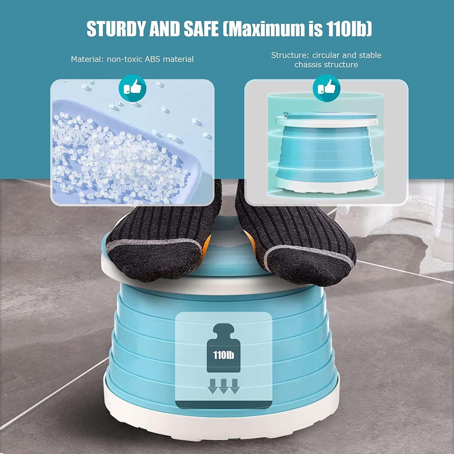 Portable Potty for Toddler Travel Foldable Potty Seat for Toddler Training Toilet for Kids Boys Girls Car Potty On The Go Potty Travel Potty Chair for Camping Park Indoor/Outdoor (Blue)