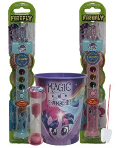 le products my little pony 4 piece oral hygiene bundle with flashing light timer toothbrushes