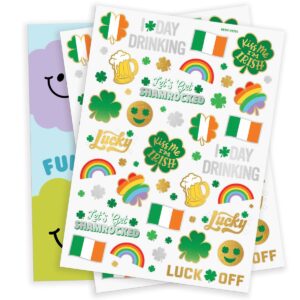 xo, Fetti St Patricks Day Temporary Tattoos - 54 Glitter Styles | Shamrock Supplies, Kiss Me I'm Irish Party, St Patty's Day, Leprechauns Arts and Crafts