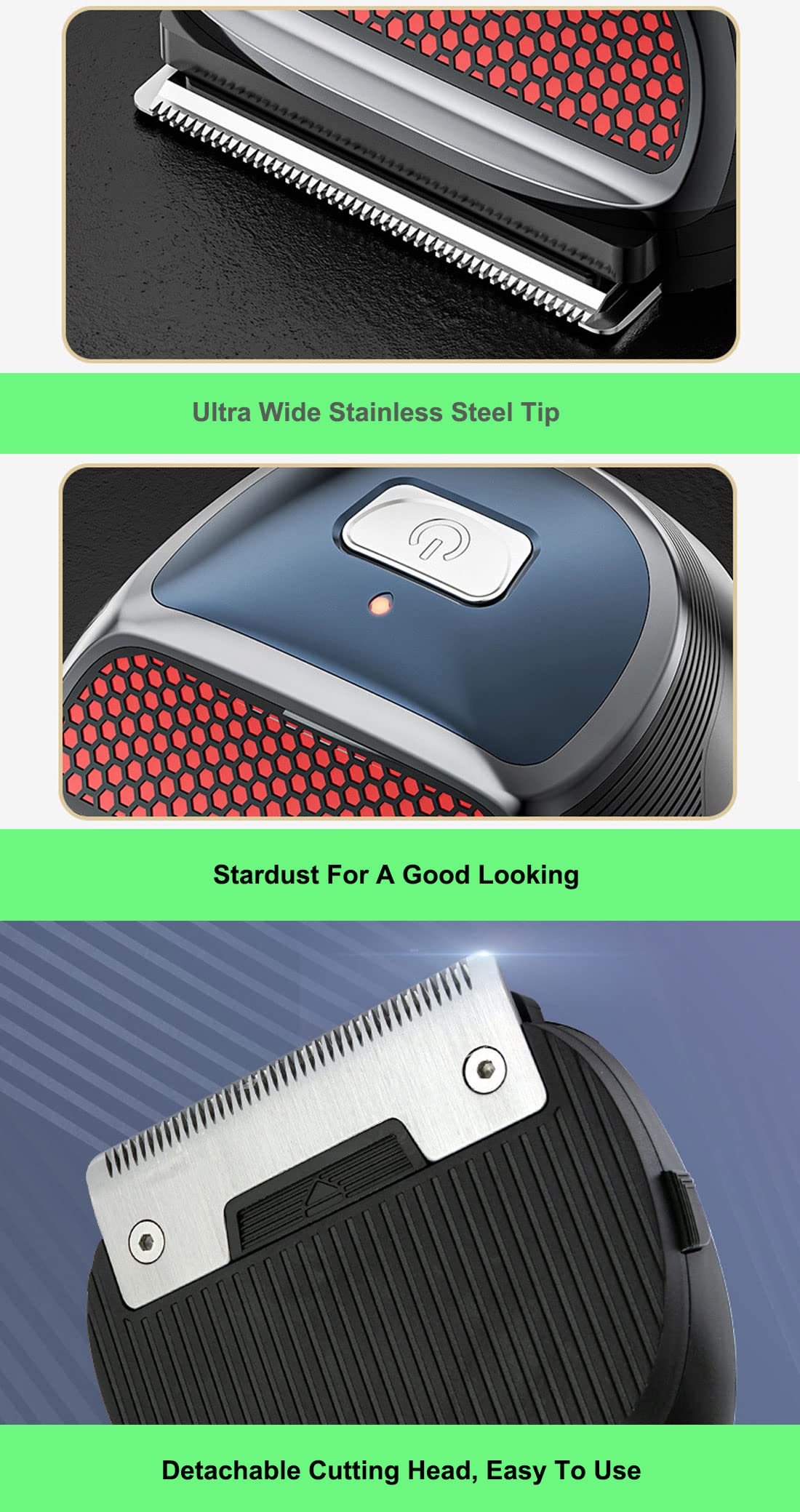 SUYOOULIN Hair Clippers, Shortcut Self-Haircut Kit for Men, Self Grooming Rechargeable Hair Trimmer Professional Hair Cutting with 9 Limited Combs