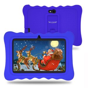 FLYINGTECH Kids Tablet 7 inch Android Tablet for Kids WiFi Dual Camera, Toddler Tablet With 2GB RAM + 32GB ROM Memory, 1024*600 Screen Parental Control Google Playstore with Blue Protective Case 2023