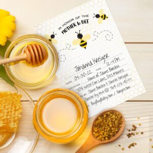 Sweet As Can Bee Baby Shower Invites / 25 Double Sided Cards With White Envelopes / 5" x 7" Honeybee Invitations/Fill In Gender Neutral Cards