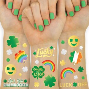 xo, fetti st patricks day temporary tattoos - 54 glitter styles | shamrock supplies, kiss me i'm irish party, st patty's day, leprechauns arts and crafts