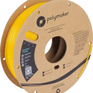 Polymaker TPU Filament 1.75 Yellow, 750g Shore 95A Flexible Filament 1.75mm, Cardboard Spool - PolyFlex TPU95 3D TPU Filament 1.75mm Yellow Soft Filament Flexible