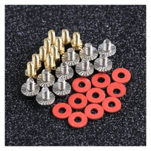 tyfz screw kit 30pcs m3 computer golden motherboard riser+silver screws + red washers strong and sturdy (color : white)