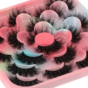 wiwoseo False Eyelashes Dramatic Fluffy 3D Effect Faux Mink Lashes Pack 20MM Long Crossing Fake Eyelashes 10 Pairs