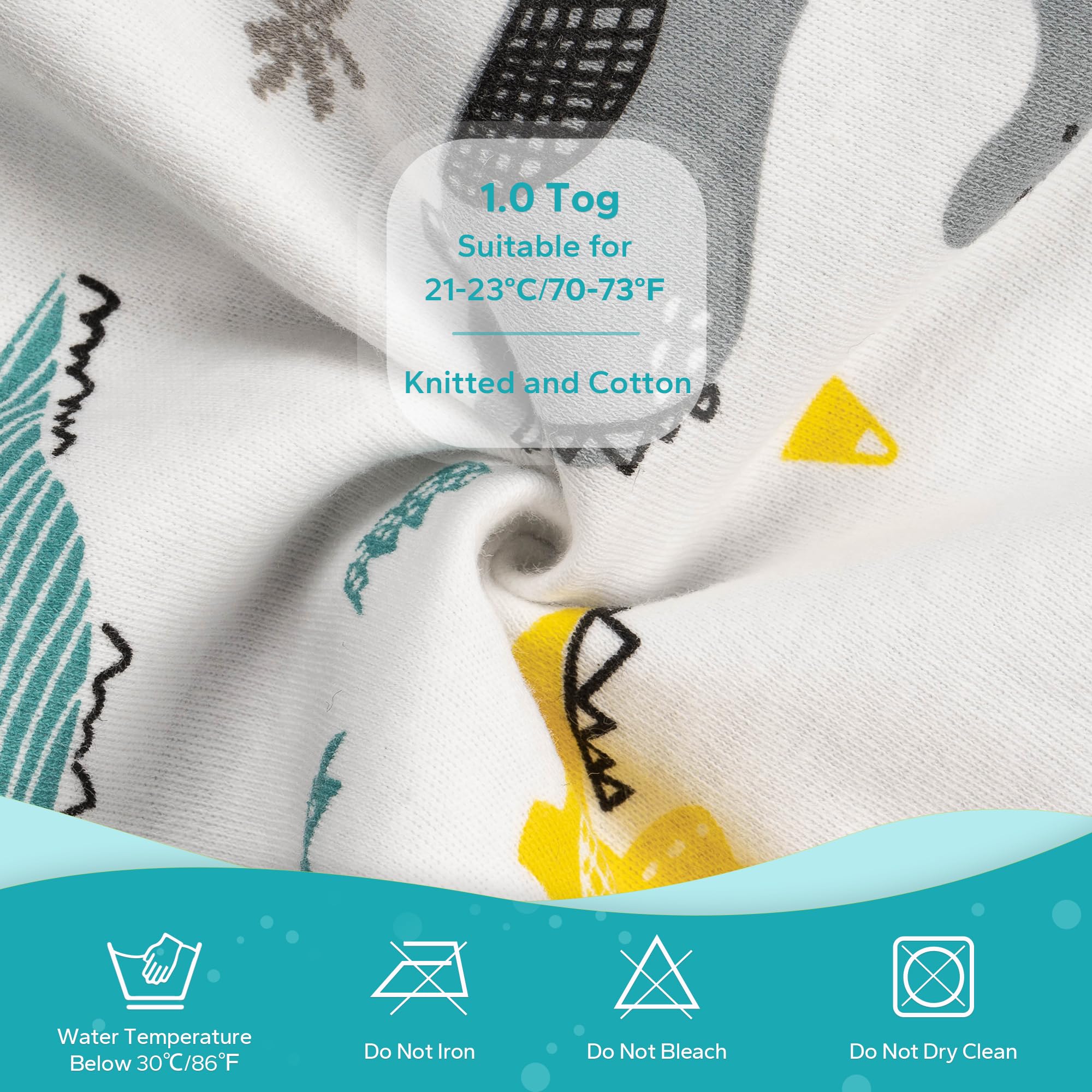 ZIGJOY Shark-Fin Transition Swaddle - Baby Wearable Blanket with 2-Way Zipper Self-Soothing Sleep Sack Knitted and Cotton for All Seasons, 1.0 TOG, Dinosaur, 6-9 Months