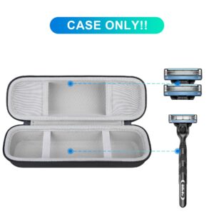 BOVKE Travel Case Compatible with Gillette Mach3 / Mach3 Sensitive / Mach3 Shield / Fusion5/ Fusion5 ProGlide Power and More Razors for Men, Black