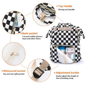 Limhoo Diaper Bag Backpack for Mom & Dad, Multifunction Waterproof Baby Changing Bags, Large Nappy Bag Backpack (Checkered)