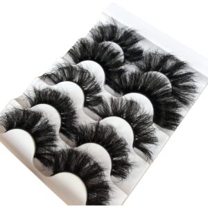 Gmagictobo Lashes False Eyelashes Fluffy Dramatic 3D Faux Mink Lashes Pack Long Thick Volume Soft Strips Fake Eye Lashes 5 Pairs Multipack