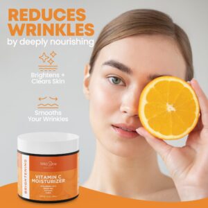 Vitamin C Face & Neck Moisturizer - Firming Eye Cream, Anti-Aging, Glowing Skin with Green Tea, Hyaluronic Acid, Vitamin E, Jojoba Oil 4oz