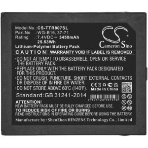 replacement battery for triplett camview ip pro,tri-807x,tri-8070,tri-8071,tri-8072,tri-8073,fits wg-b16,37-71