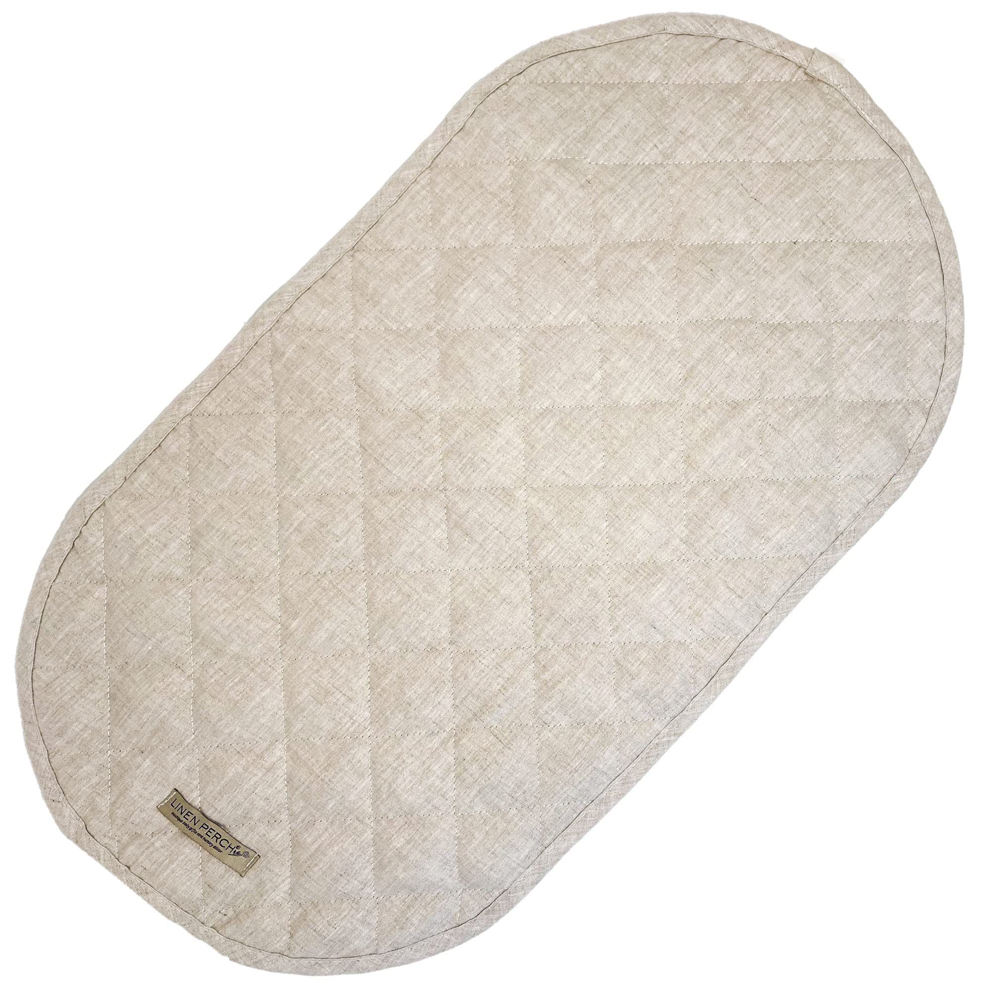 Linen Perch 100% Linen Changing Pad Liner -Quilted Cover for Baby Changing Basket - Baby Changing Pad Cover for Boys and Girls - Washable and Reusable