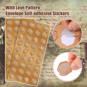 540 Pieces Gold Embossed Wax Seal Stickers Vintage Embossed Envelope Seal Sticker Adhesive DIY Embossed Wax Seal for Party Favors Invitations Greeting Cards (Botany Pattern)