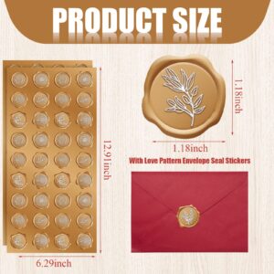 540 Pieces Gold Embossed Wax Seal Stickers Vintage Embossed Envelope Seal Sticker Adhesive DIY Embossed Wax Seal for Party Favors Invitations Greeting Cards (Botany Pattern)