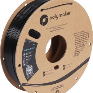 Polymaker PolySmooth PVB Filament 1.75mm Black Filament, 750g Cardboard Spool - Black PVB Filament Print Like PLA Filament 1.75, Easy Smoothable Post Process with IPA Alcohol, Work with Polysher