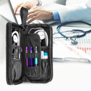 Damero Hard Stethoscope Case Holds 2 Stethoscopes, Stethoscope Carrying Case Compatible with 3M Littmann/ADC/Omron/MDF Stethoscope and Accessories, Black