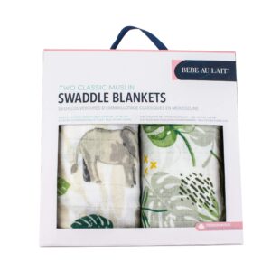 Swaddle Blanket, Boutique Muslin Blankets for Girls & Boys, Baby Receiving Swaddles, Ideal Newborn & Infant Swaddling Set, Perfect Shower Gifts, 2 Pack (Dino Roar + Upscale)