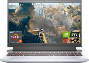 dell 2021 newest g15 15.6" 120hz fhd gaming laptop, amd ryzen 7 5800h (8 core), nvidia geforce rtx 3050 ti, 32gb ram, 1tb pcie ssd, hdmi, wifi 6, backlit kb, win 10 home, phantom grey with speckles