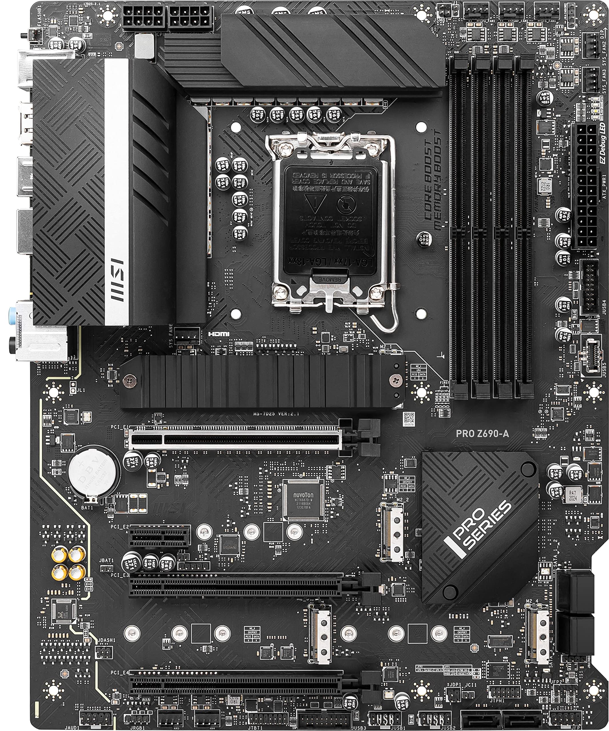 MSI PRO Z690-A ProSeries Motherboard (ATX, 12th Gen Intel Core, LGA 1700 Socket, DDR5, USB 3.2 Gen 2, PCIe 5, 2.5G LAN, M.2 Slots)