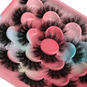 wiwoseo False Eyelashes Dramatic Fluffy 3D Effect Faux Mink Lashes Pack 20MM Long Crossing Fake Eyelashes 10 Pairs