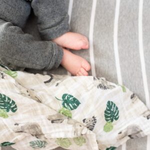 Swaddle Blanket, Boutique Muslin Blankets for Girls & Boys, Baby Receiving Swaddles, Ideal Newborn & Infant Swaddling Set, Perfect Shower Gifts, 2 Pack (Dino Roar + Upscale)