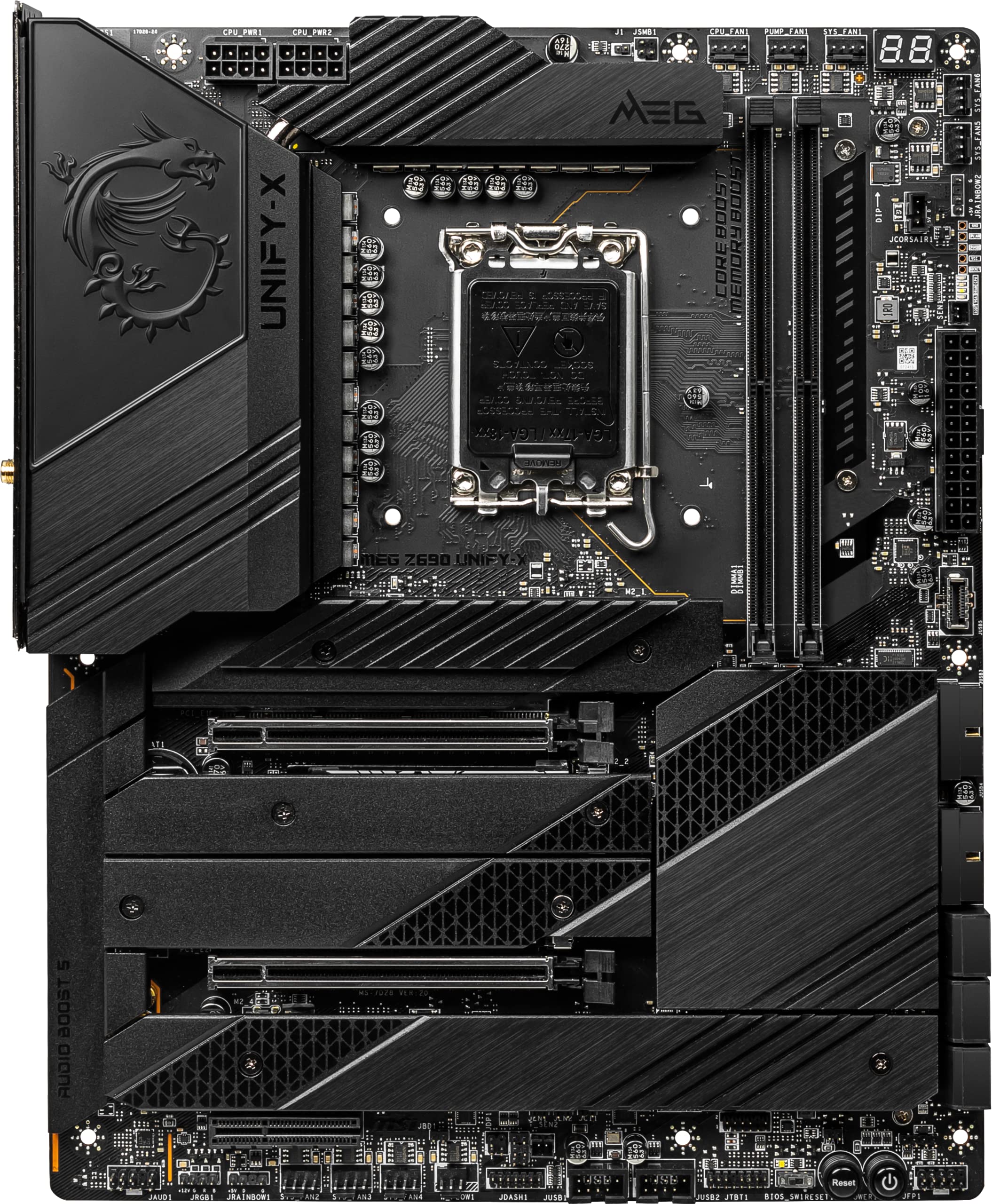 MSI MEG Z690 Unify-X Gaming Motherboard (ATX, 12th Gen Intel Core, LGA 1700 Socket, DDR5, PCIe 5, Dual 2.5G LAN, M.2 Slots, Wi-Fi 6E)