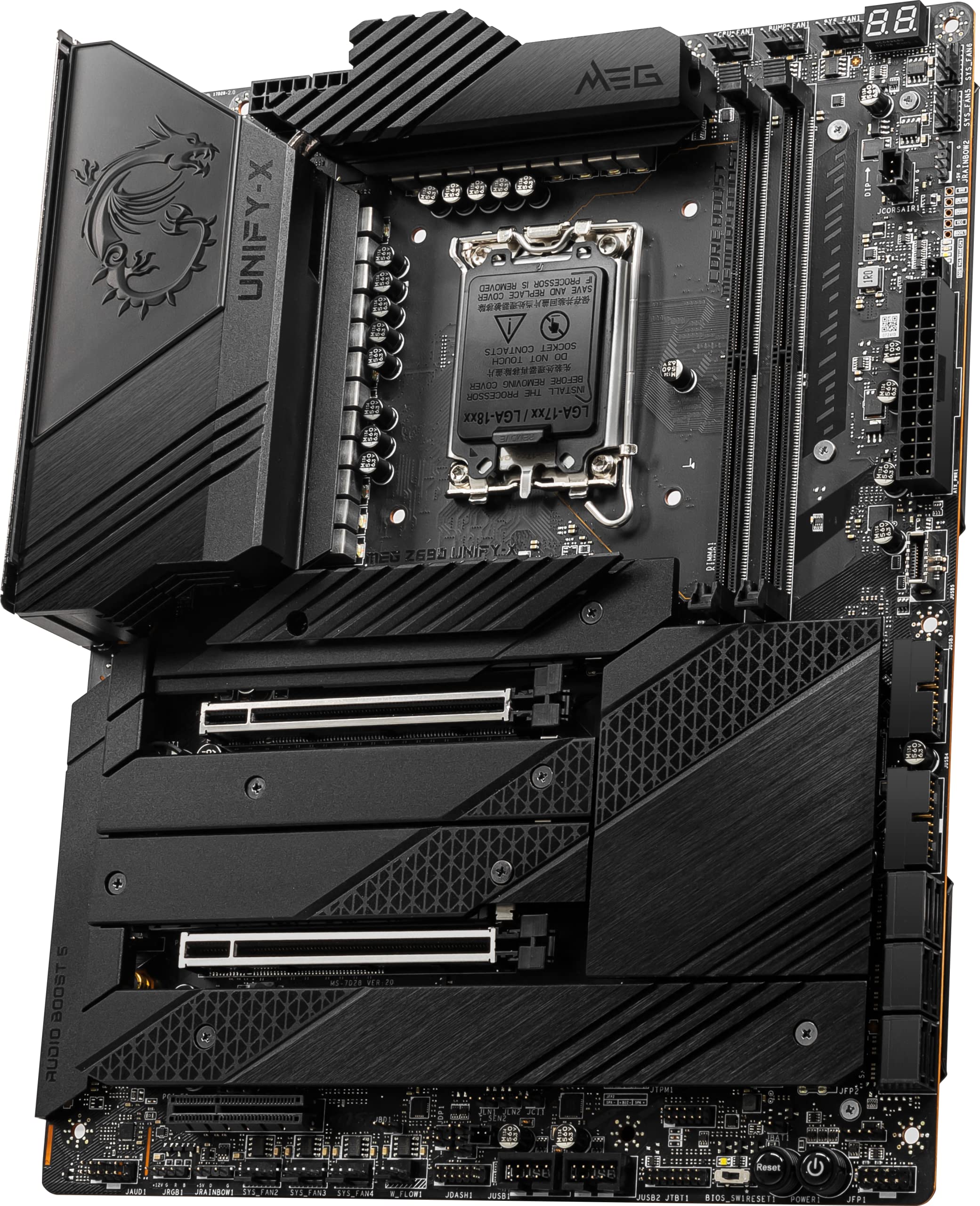 MSI MEG Z690 Unify-X Gaming Motherboard (ATX, 12th Gen Intel Core, LGA 1700 Socket, DDR5, PCIe 5, Dual 2.5G LAN, M.2 Slots, Wi-Fi 6E)