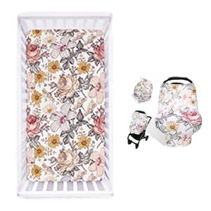 floral crib sheet car seat cover