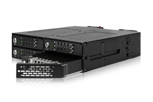 ICY DOCK ToughArmor MB720MK-B V2 Full Metal 4 Bay M.2 NVMe SSD PCIe 4.0 Mobile Rack for External 5.25" Drive Bay Black 1.6"x5.7"x7.2"