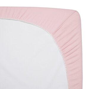 American Baby Company Fitted Mini Crib Sheet 24" x 38", Soft Breathable Neutral 100% Cotton Jersey Portable Sheet, Baby Pink, for Boys and Girls, Fits Most Pack N Play and Mini Crib Mattresses